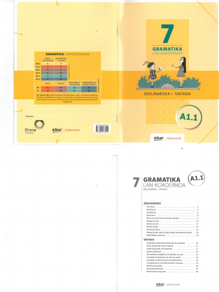 Gramatika Lan-Koadernoa 7 (A1.1) | PDF