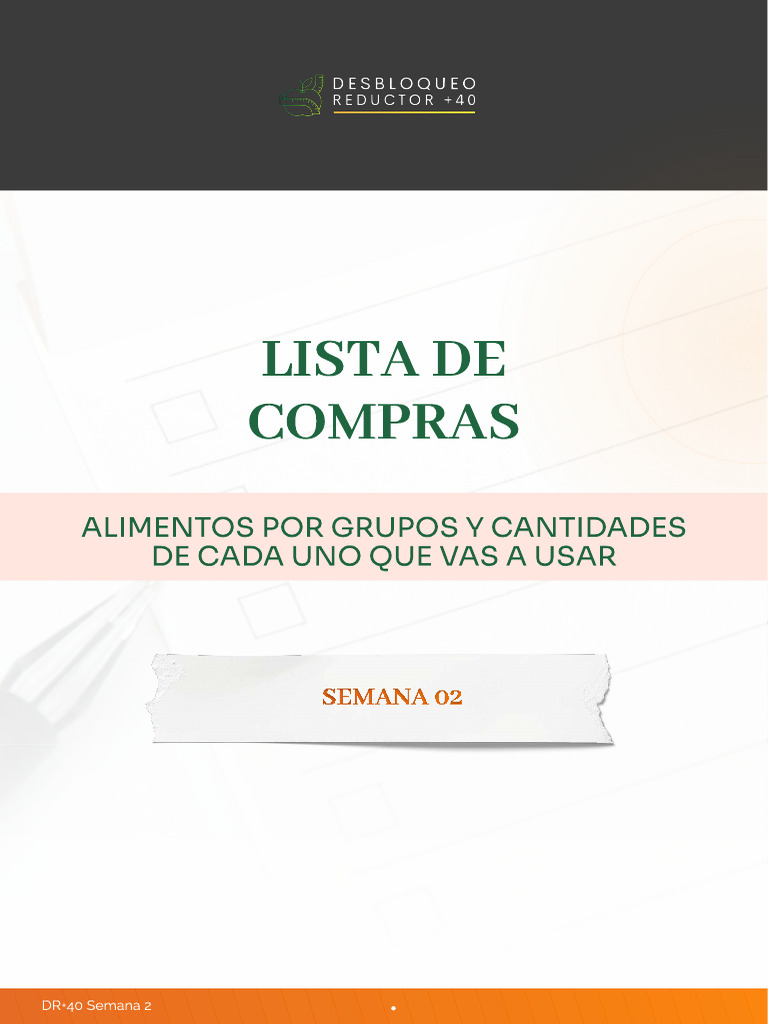 Lista de Compras: Alimentos Por Grupos Y Cantidades de Cada Uno Que Vas ...