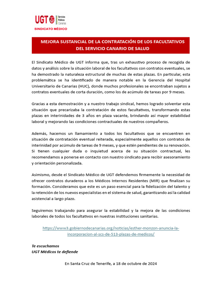 Mejora de La Contratación de Los Facultativos en El SCS | PDF