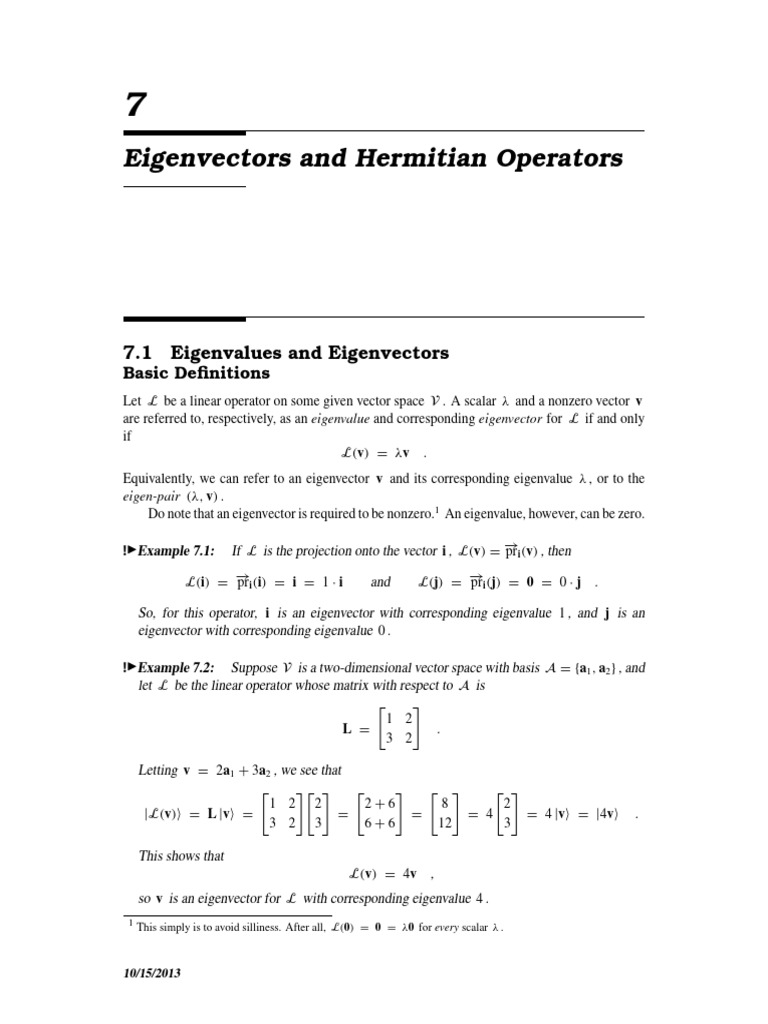 Eigen Herm Ops | PDF | Eigenvalues And Eigenvectors | Matrix (Mathematics)