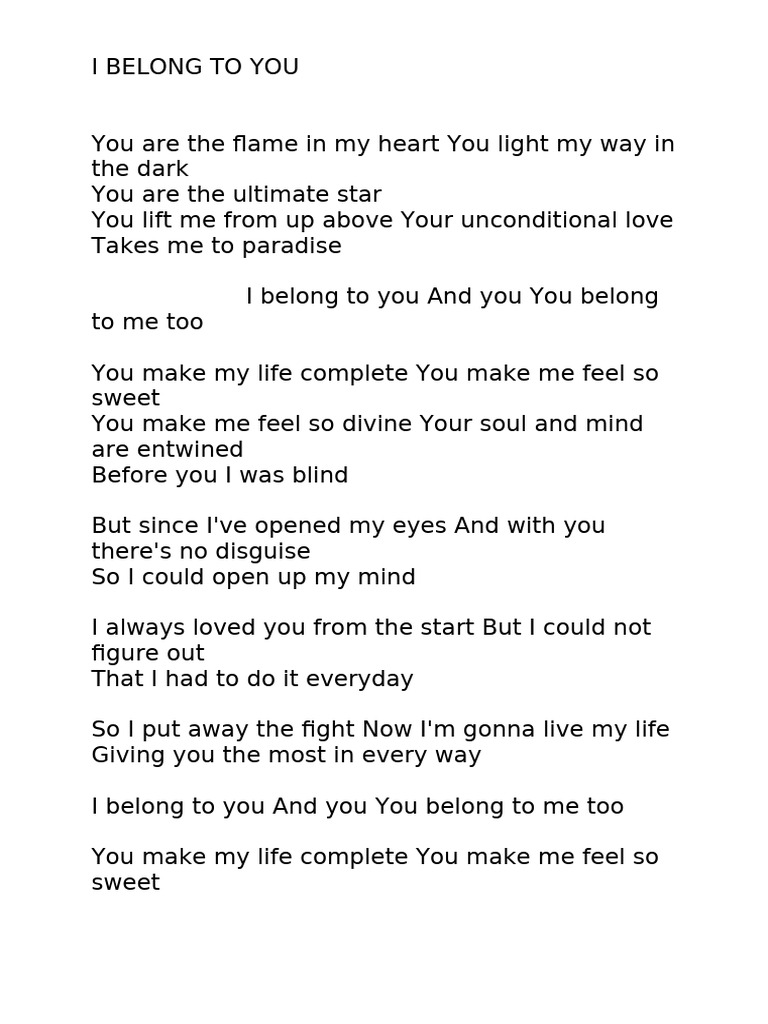 I BELONG TO YOU | PDF
