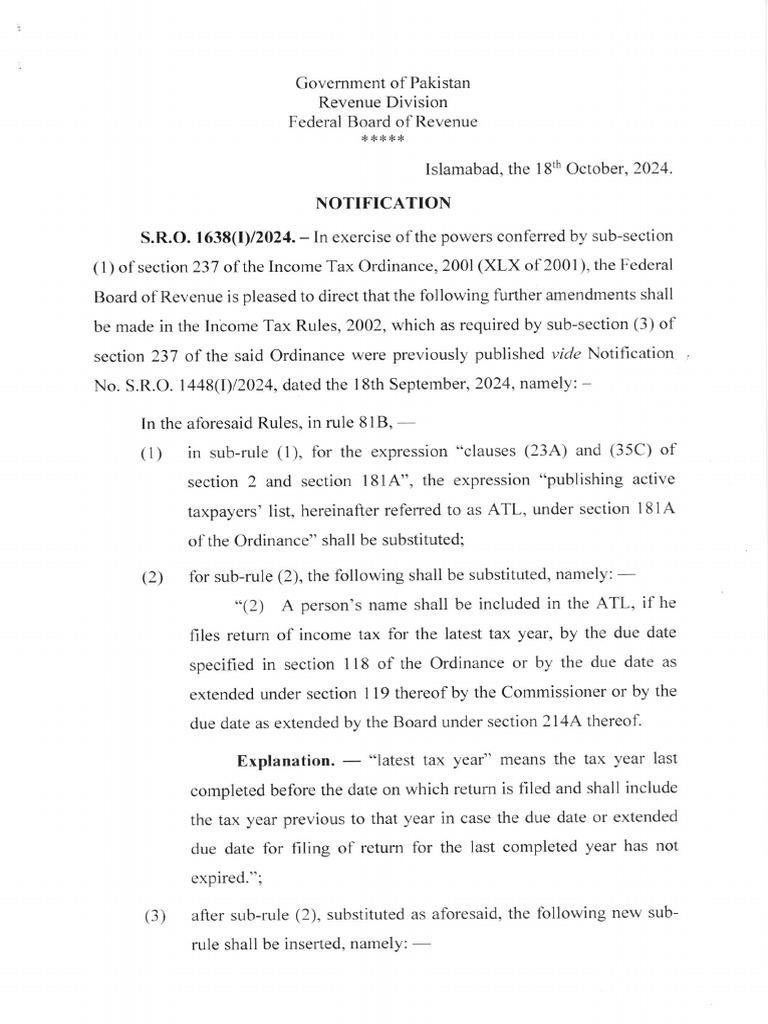 Sro-1638-18 10 2024 | PDF