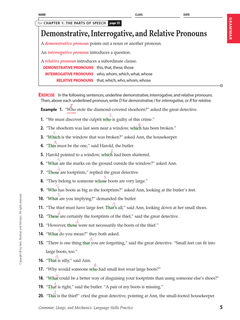 DEMONSTRATIVE INTERROGATIVE AND RELATIVE | PDF | Pronoun | Linguistic Morphology