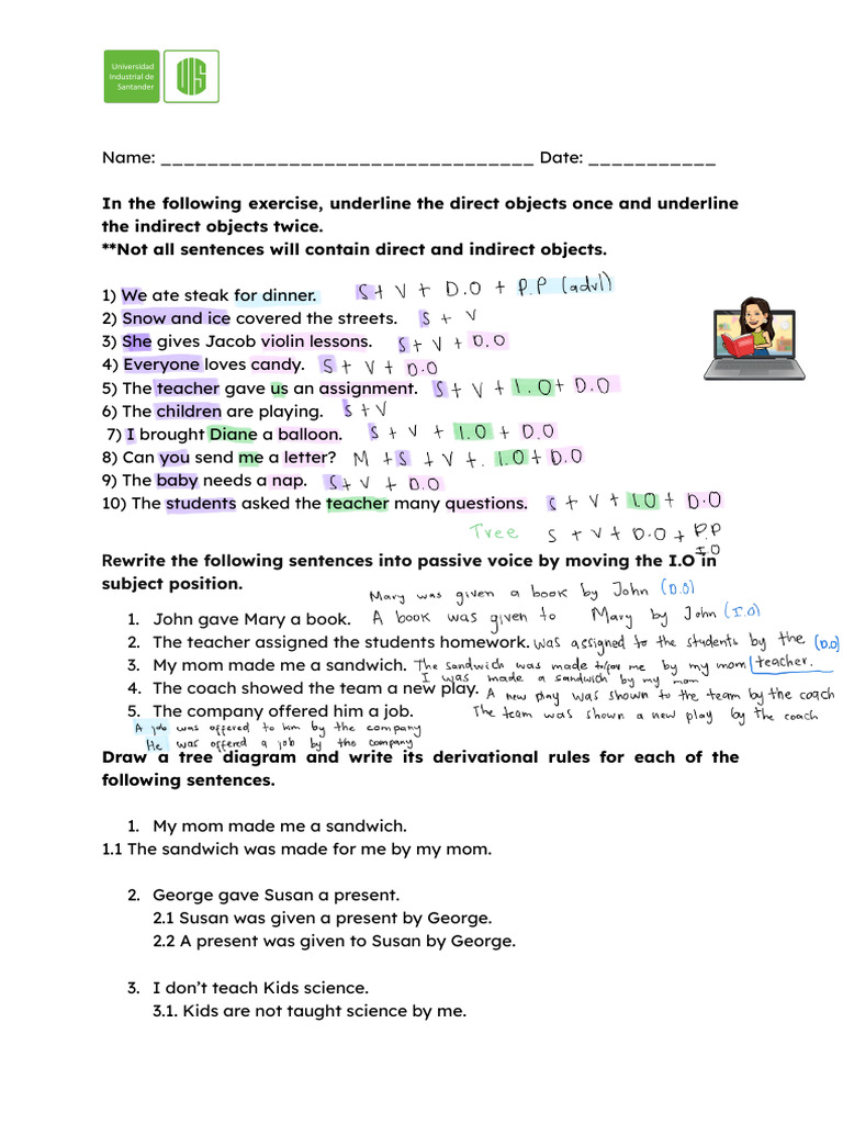 Worksheet D.O and I | PDF