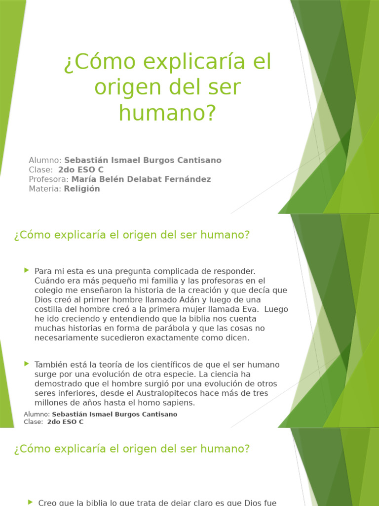 Cómo Explicaría El Origen Del Ser Humano | PDF | Adán | Víspera