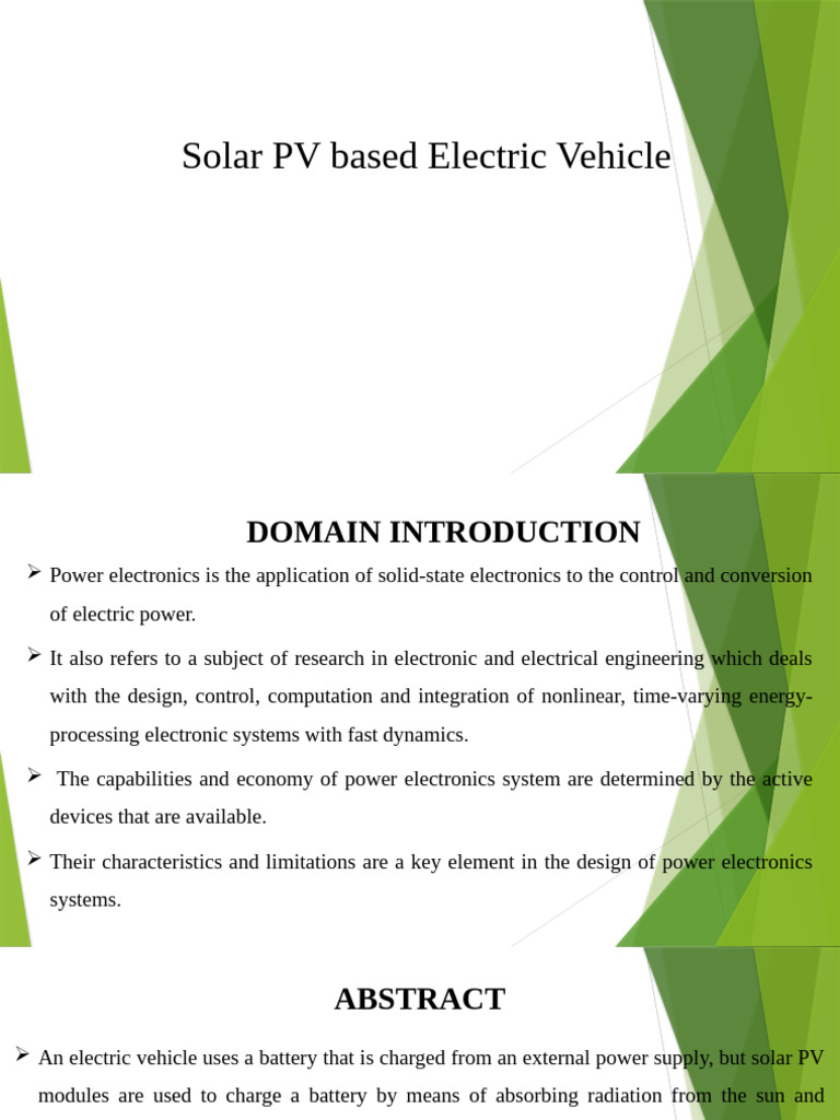 Solar PV Electric Vehicle System Design | PDF | Photovoltaic System ...