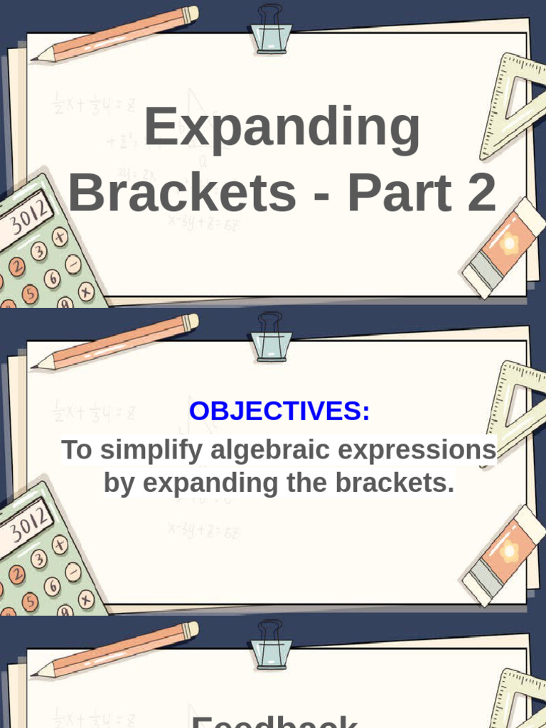 Math 7 Expanding Brackets Part 2 | PDF
