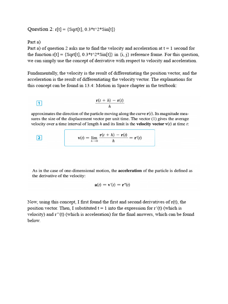 Jihwan - Question 2 | PDF | Acceleration | Euclidean Vector