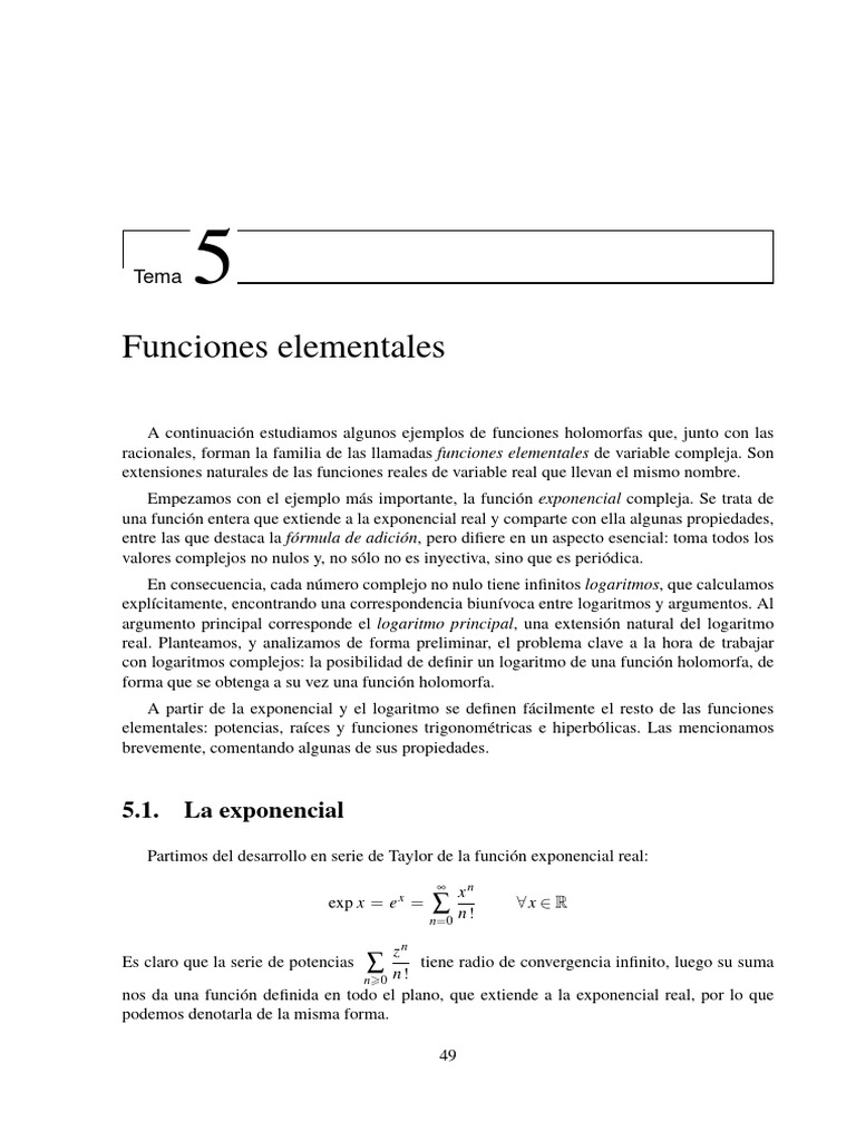 Elementales | PDF | Funcion exponencial | Logaritmo