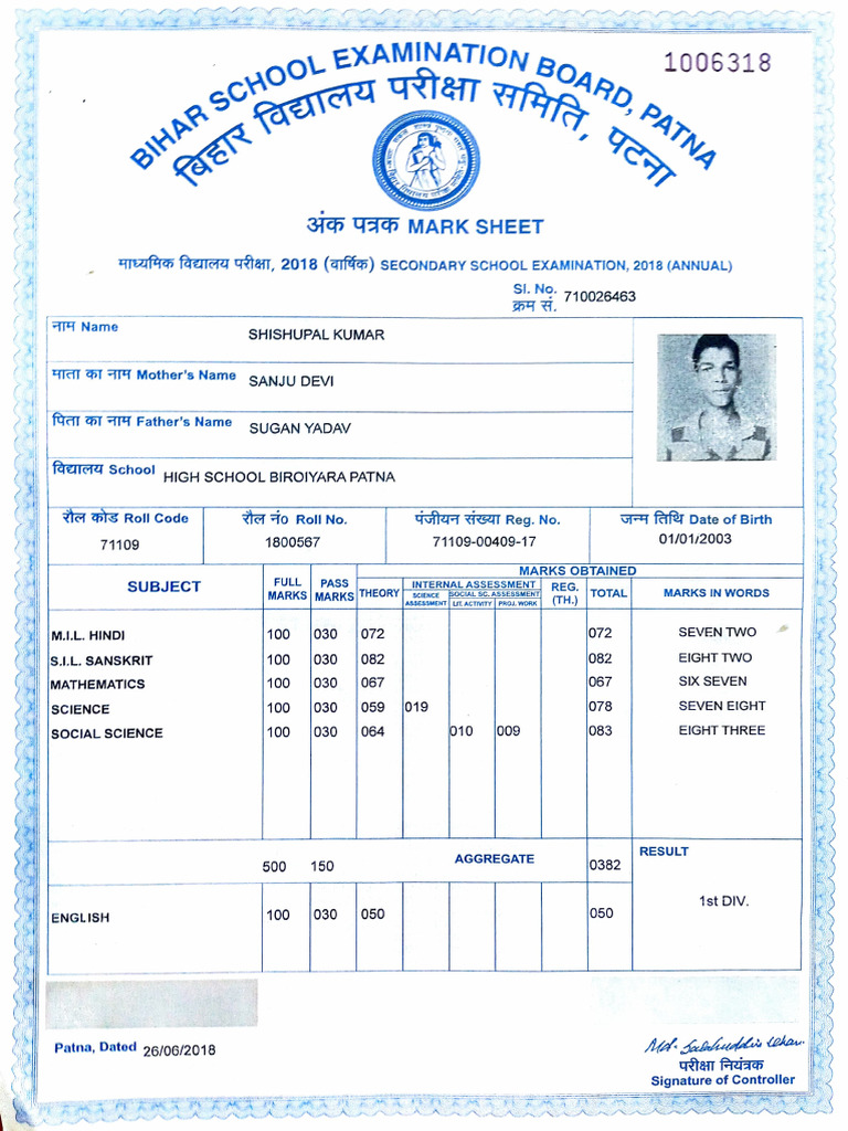 10th marksheet (1) | PDF