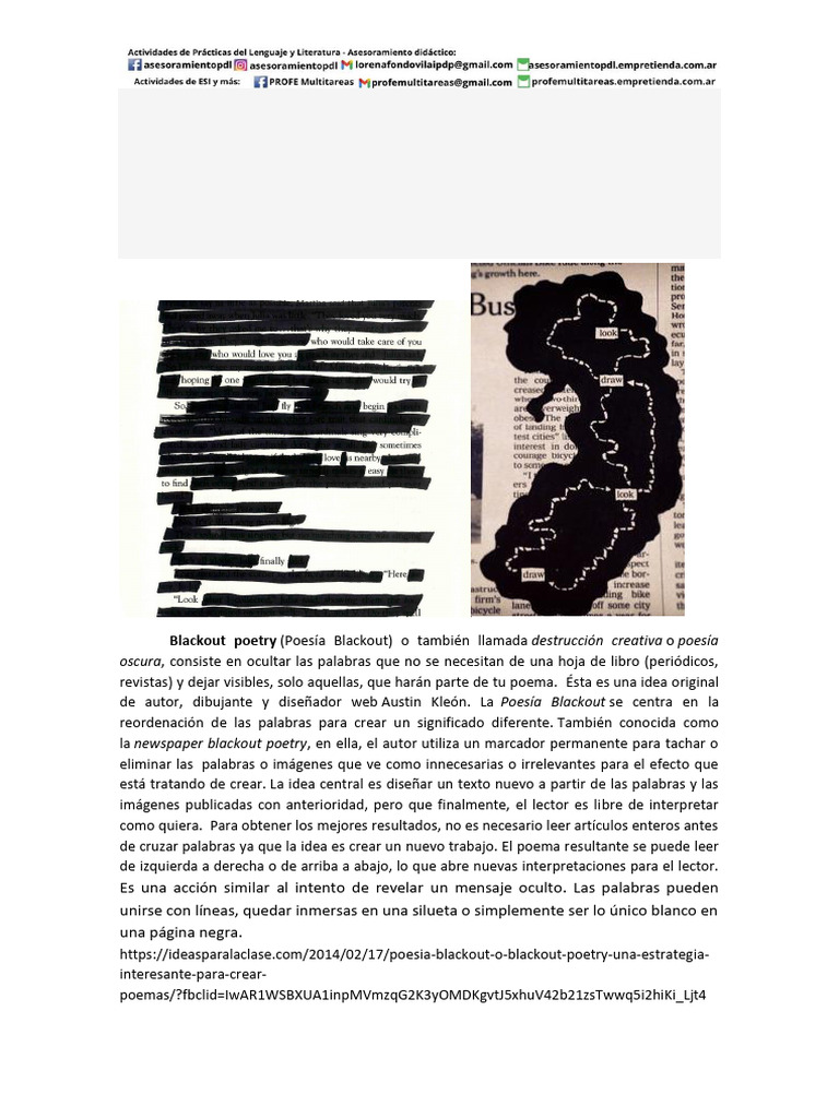 Poesía Blackout: Creación y Técnica | PDF
