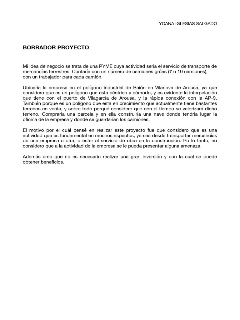 Borrador Proyecto Yoana | PDF