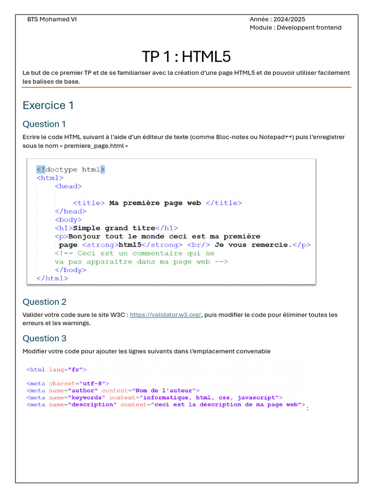 Initiation à HTML5 pour Débutants | PDF | Affaires