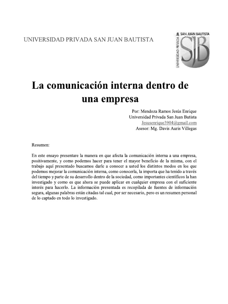 La Comunicación Interna | PDF