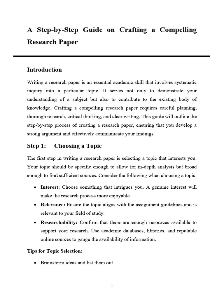 Guide to Crafting a Research Paper | PDF | Citation | Academic Publishing