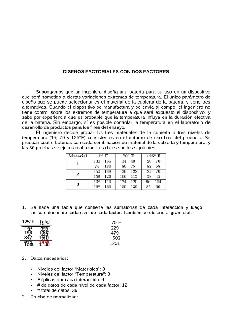 Diseños Factoriales Con Dos Factores | PDF | Análisis de variación ...