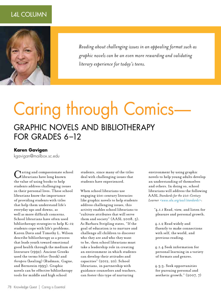 Graphic Novels for Student Bibliotherapy | PDF | Librarian | Novels