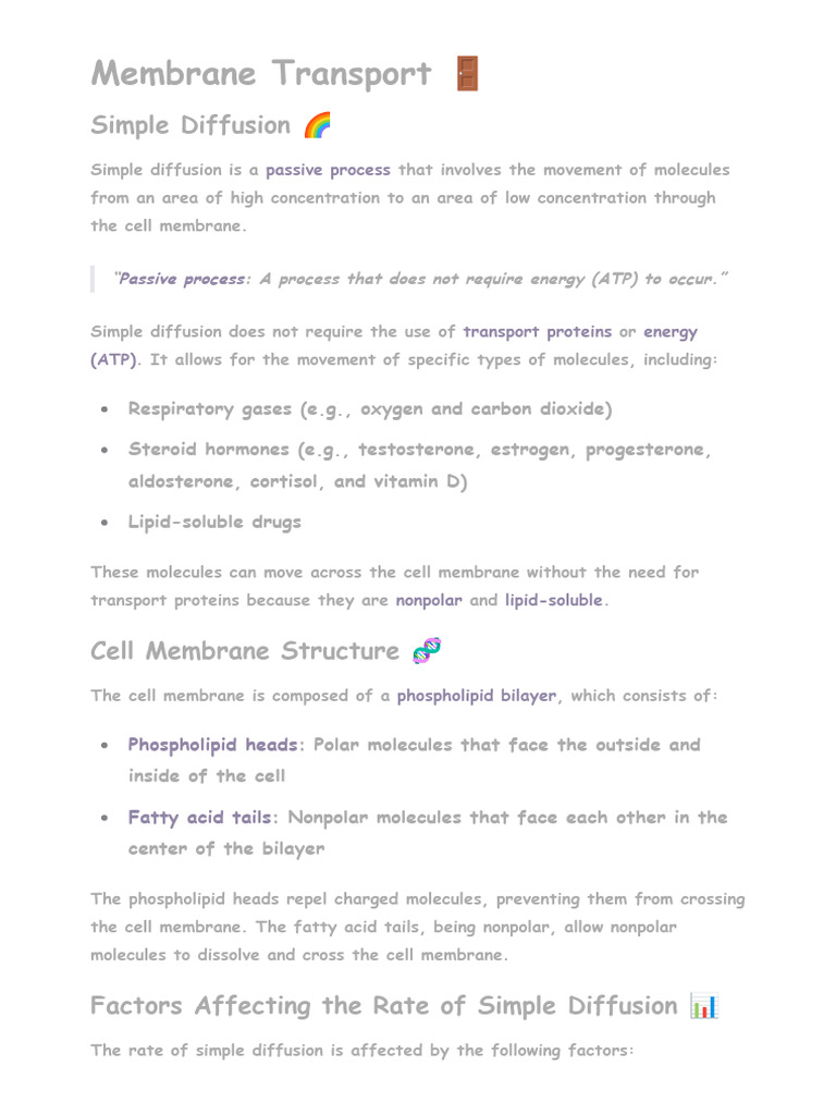 Transport Across Cell Membrane | PDF | Ion Channel | Cell Membrane