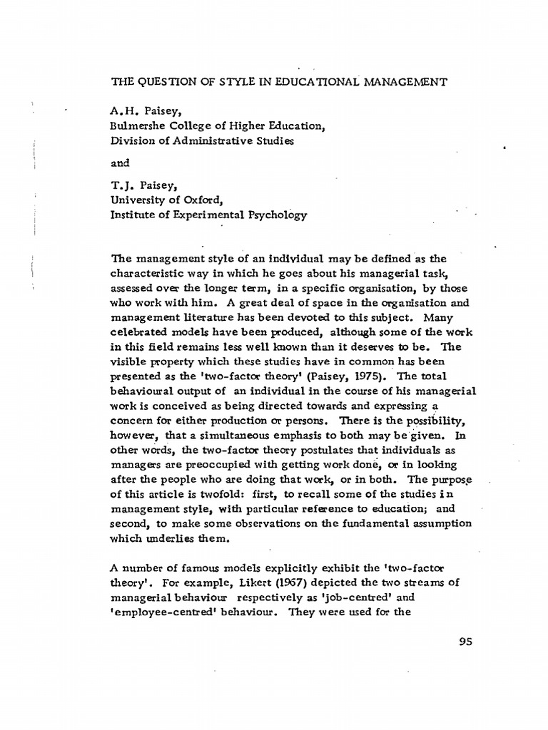 Paisey 1980 | PDF | Extraversion And Introversion | Behavioural Sciences