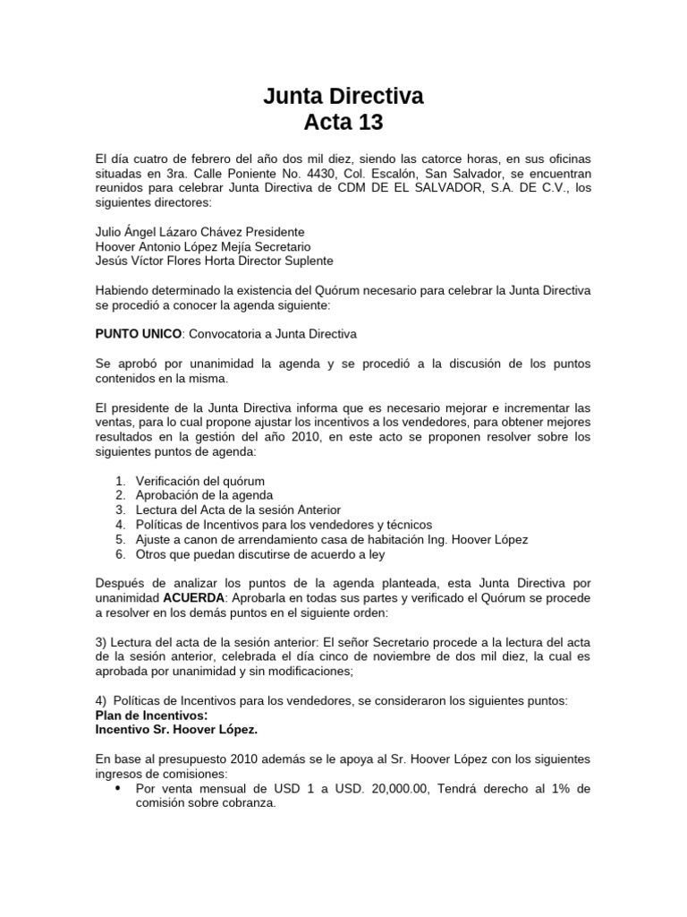 Junta Directiva | PDF | Gobierno