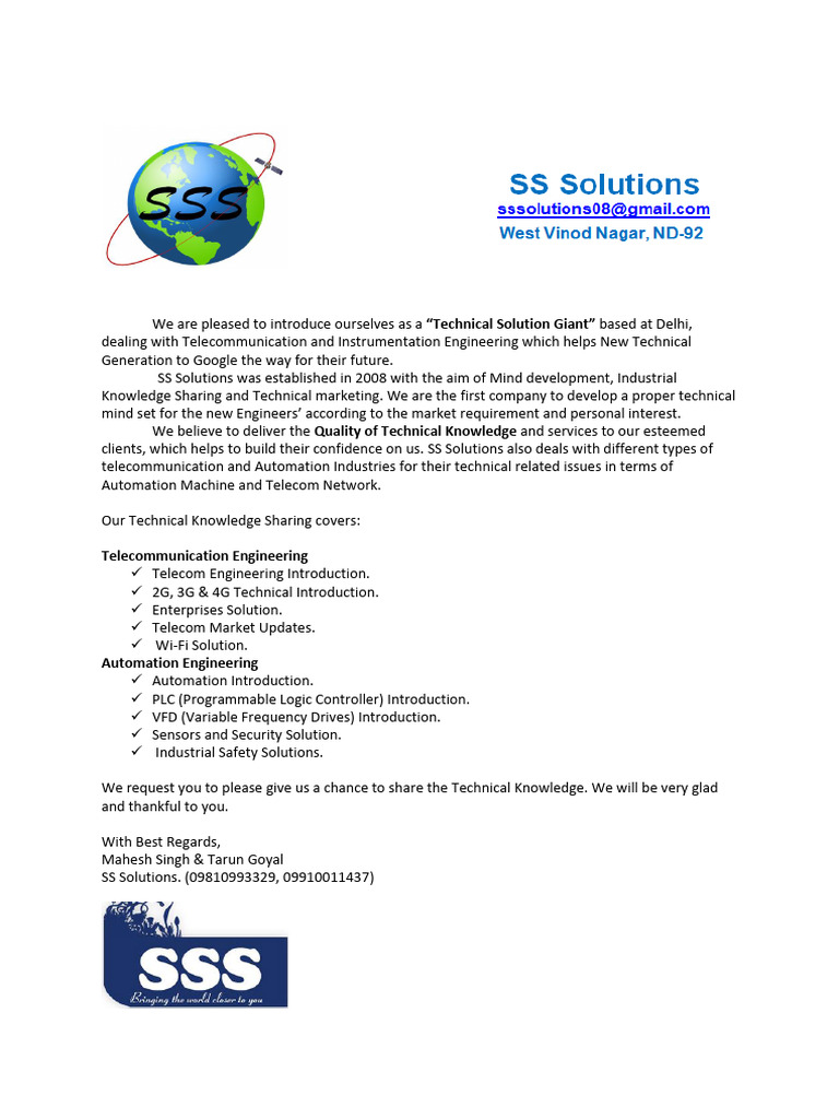 Flyer - SS Solutions | PDF