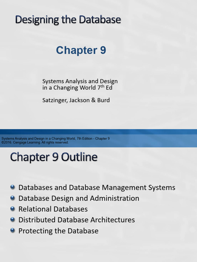 Chapter 9 - Designing The Database 2 | PDF | Databases | Relational ...