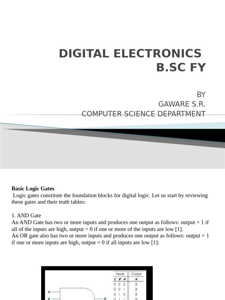 Digital Electronics | PDF | Logic Gate | Electronic Engineering Digital Electronics | PDF | Logic Gate | Electronic Engineering