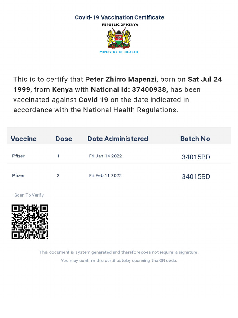 Vaccination Certificate | PDF