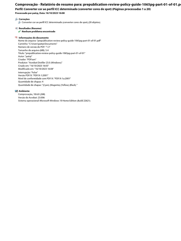 Prepublication Review Policy Guide 1065pg Part 01 of 01 - Relatório ...