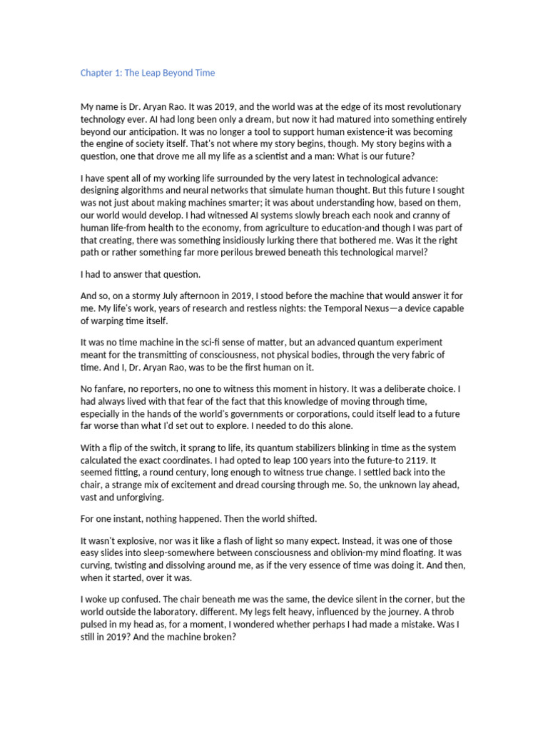 Echoes of Tomorrow A Scientist's Journey Into A Dystopian Future | PDF ...