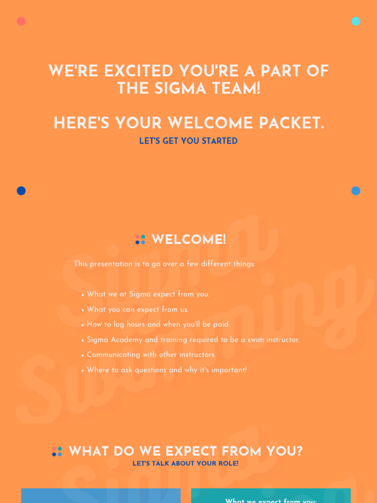 Sigma Welcome Packet (Instructors) | PDF