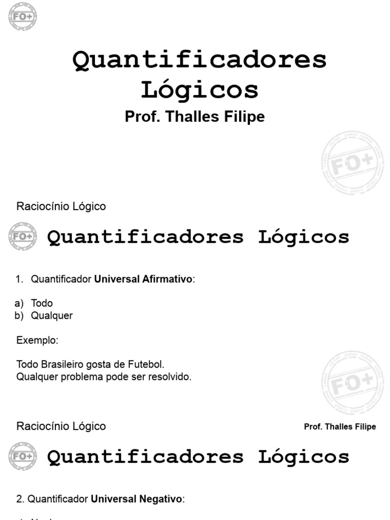 RLM 7 Quantificadores Logicos | PDF | Lógica | Lógica matemática