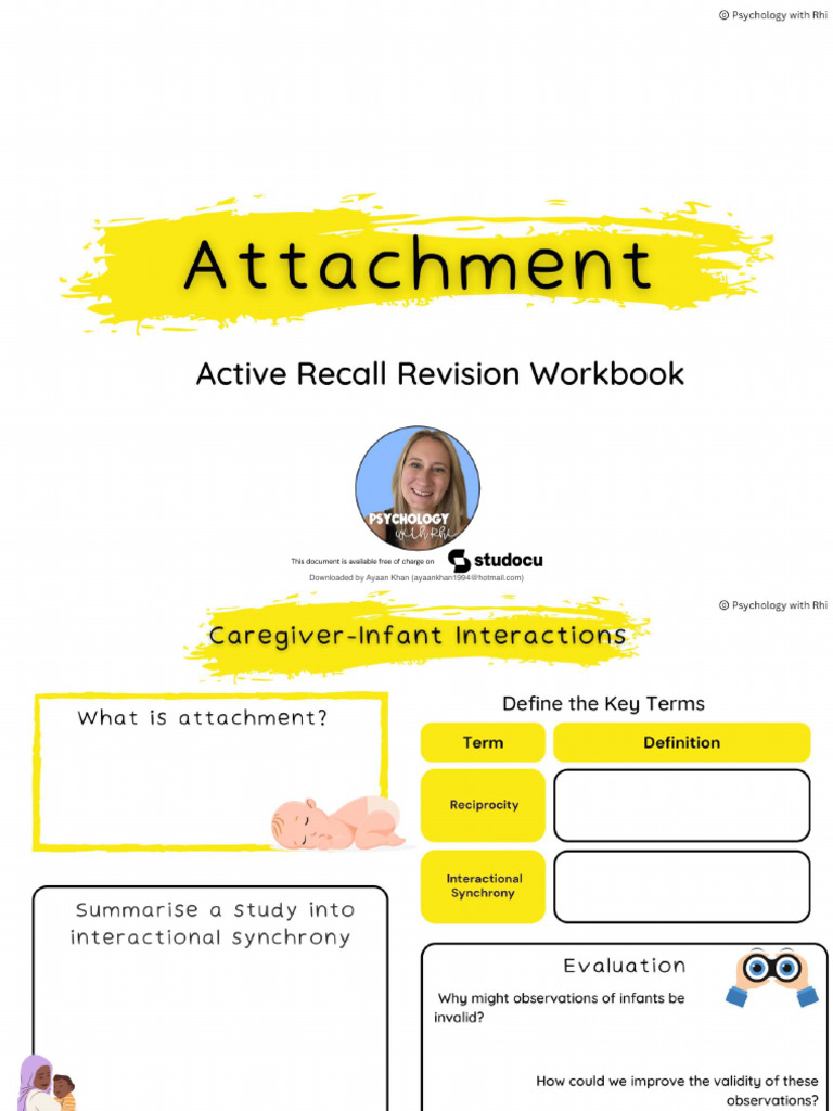 Attachment Revision Workbook | PDF