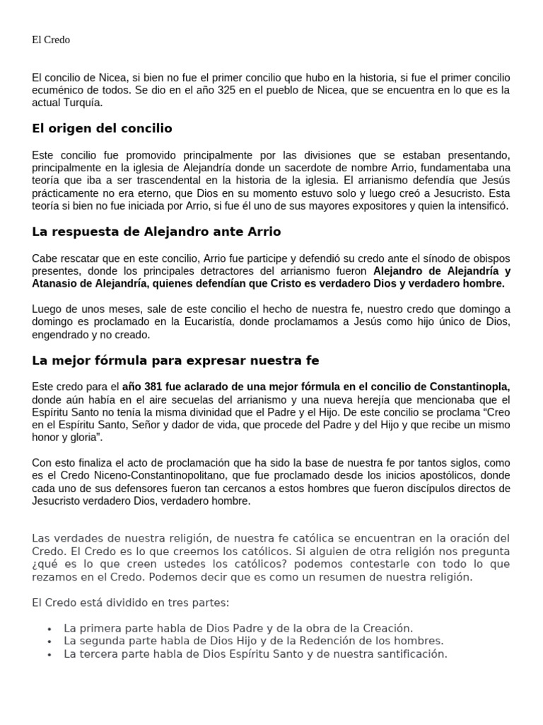 El Credo | PDF | arrianismo | Credo