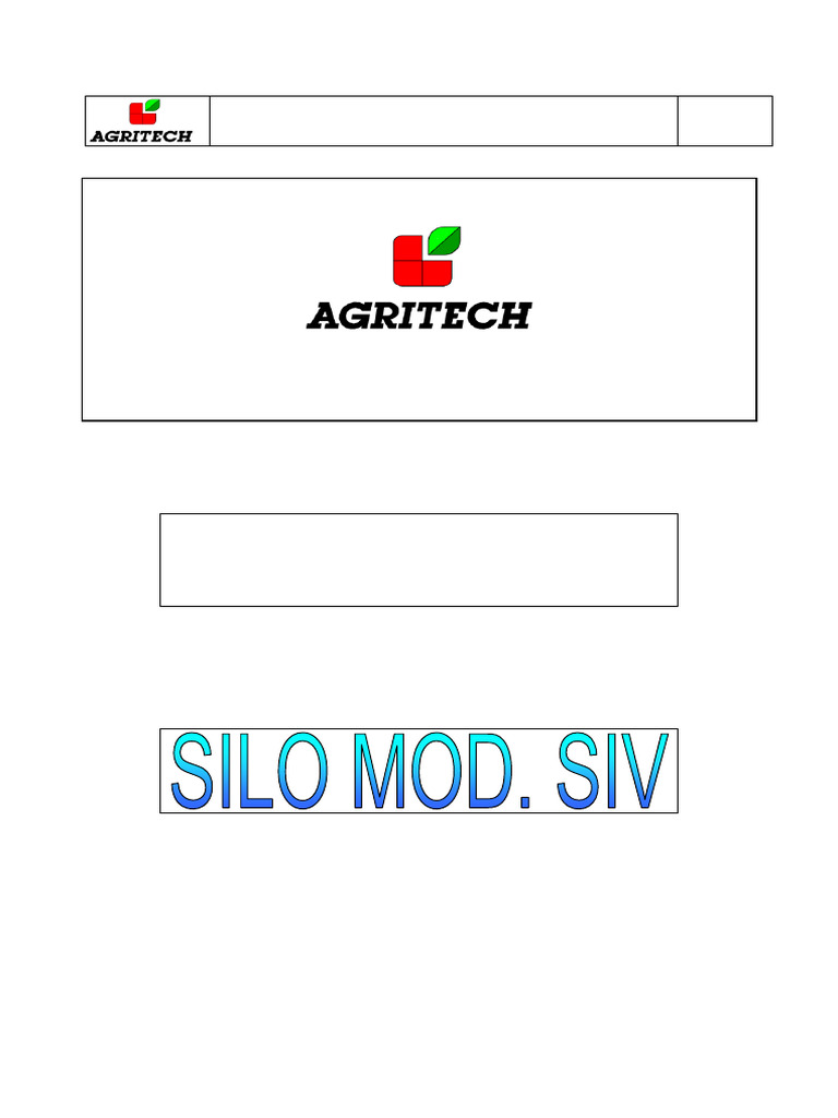 Silo Mod. SIV Assembly Instructions | PDF | Screw | Nut (Hardware)