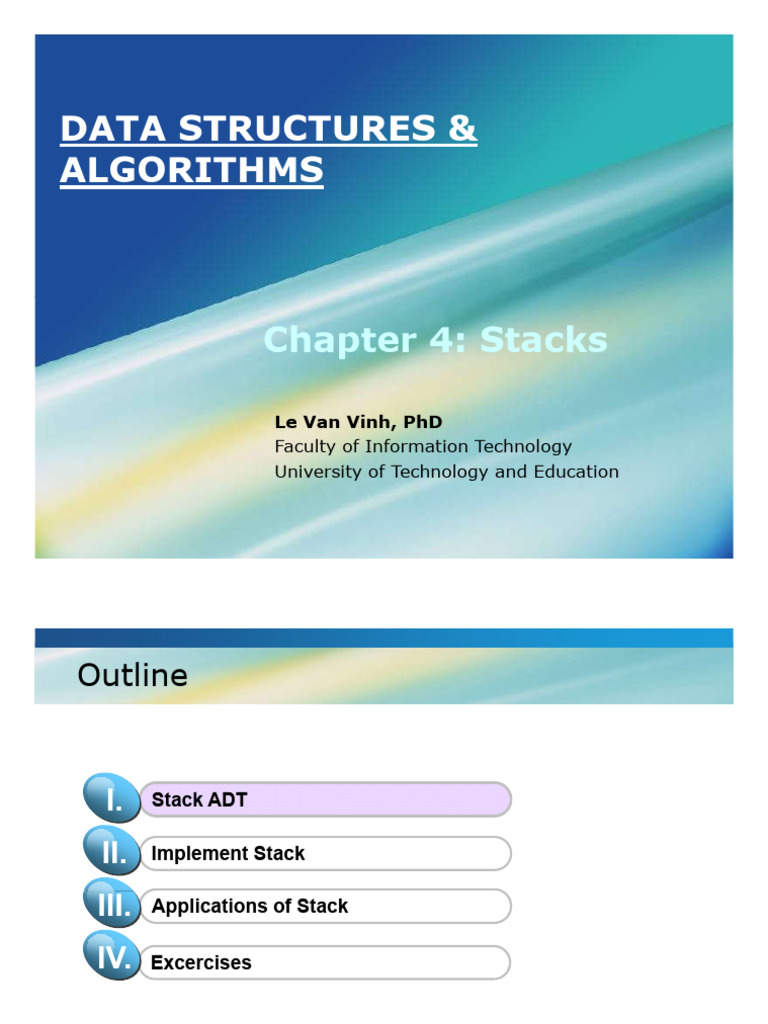 Chapter 4 - Stacks | PDF | Mathematical Logic | Algorithms Chapter 4 - Stacks | PDF | Mathematical Logic | Algorithms