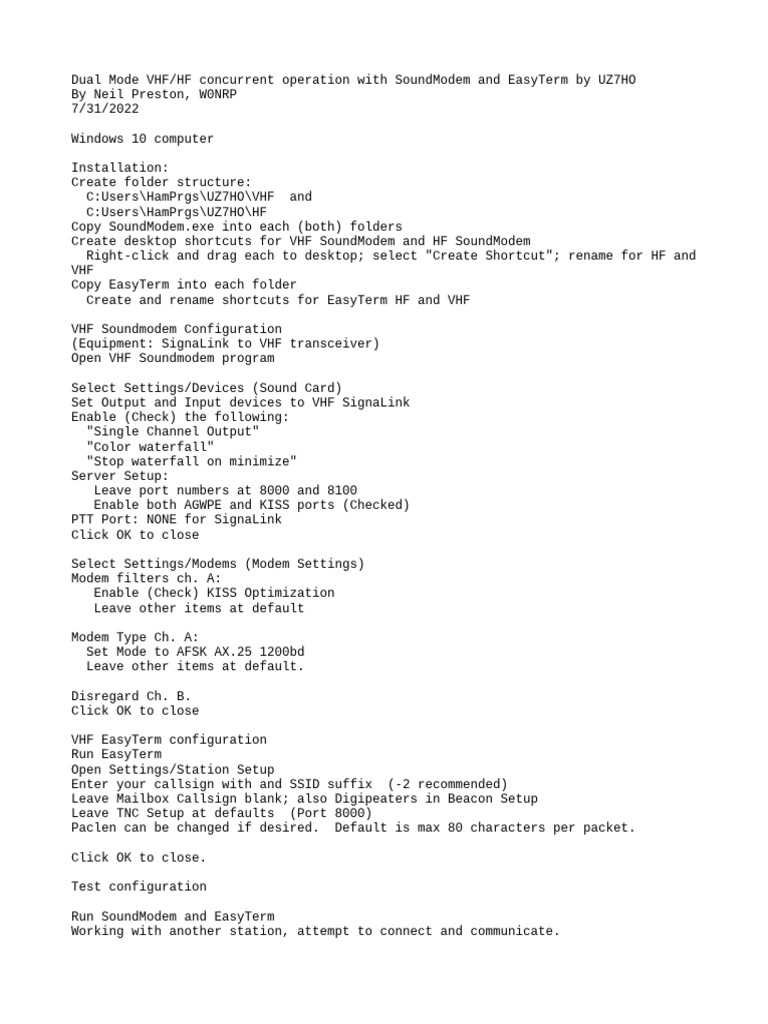 HF & VHF Soundmodem Packet Concurrent | PDF | High Frequency | Very ...