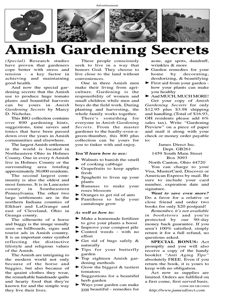 Amish Gardening Secrets Pdf