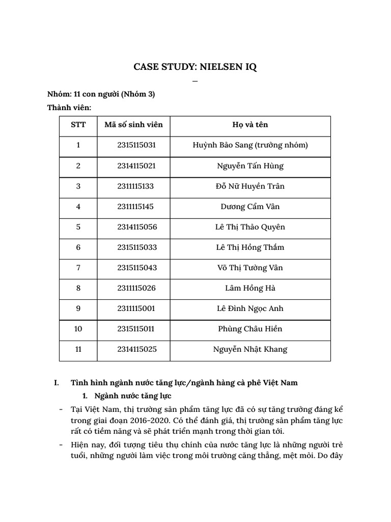 [Nhóm 3] - Case Study Nielsen Iq | PDF