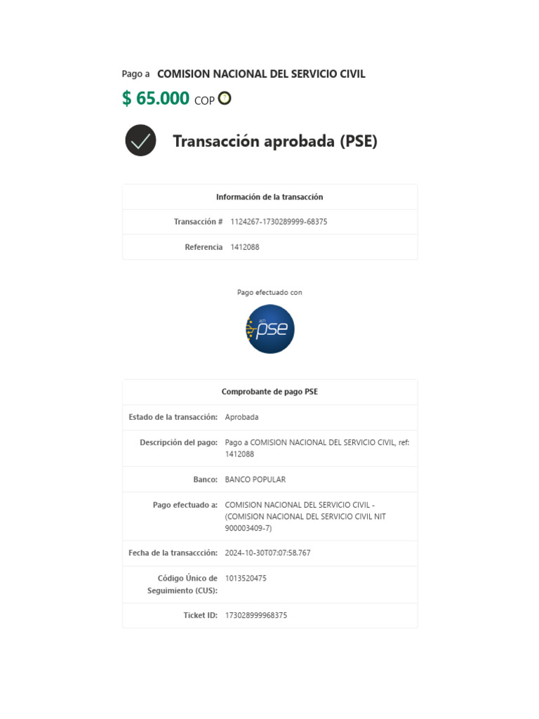 Pago Pse Concurso | PDF