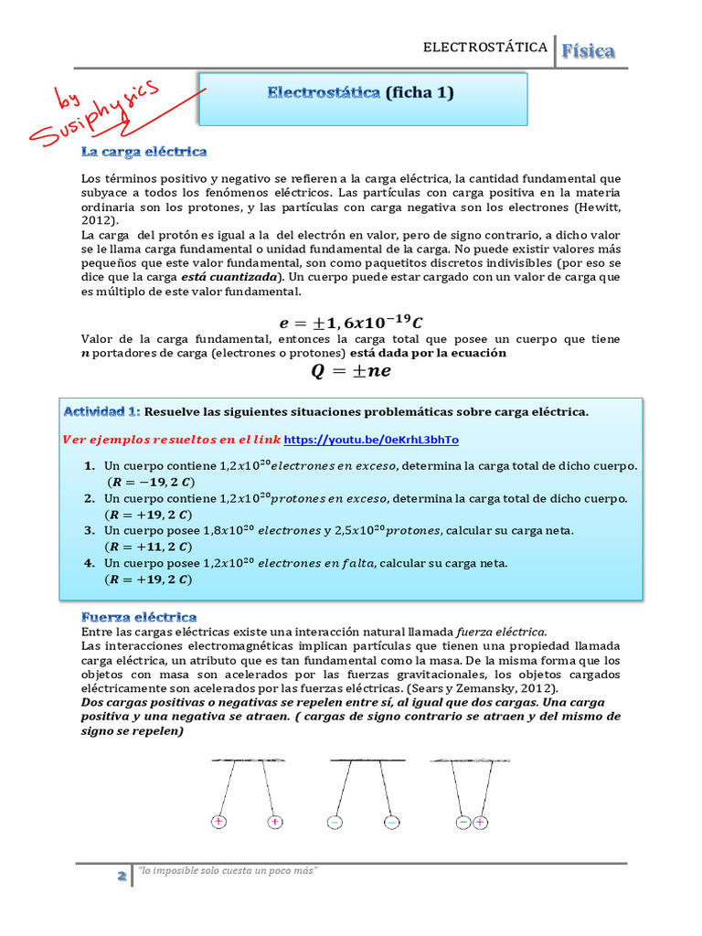 Fundamentos de Electrostática y Cargas | PDF | Energía potencial | Fuerza