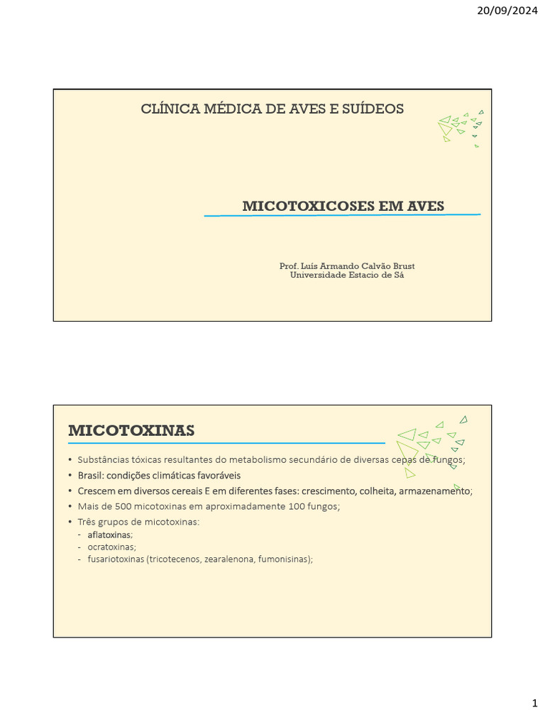 Aula 7. Micotoxicoses Em Aves | PDF | Micotoxina