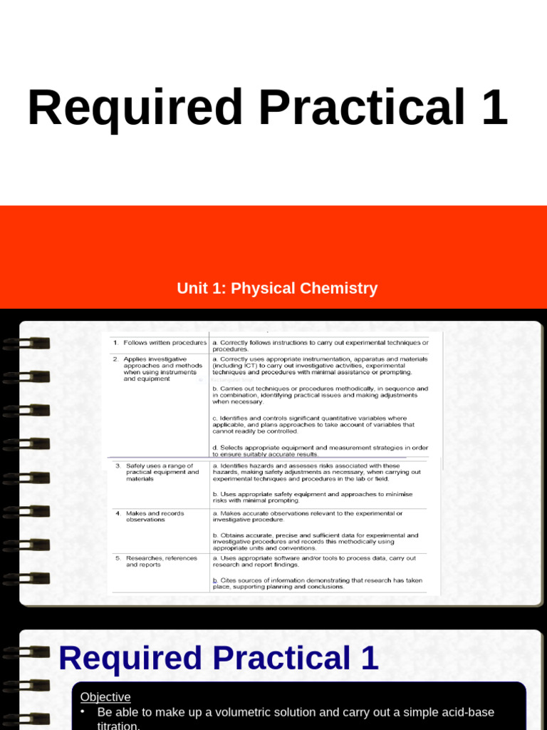 Required Practical 1 | PDF | Titration | Chemistry