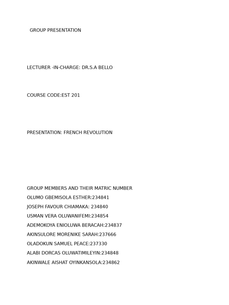 French Revolution Group 2 | PDF | French Revolution | France