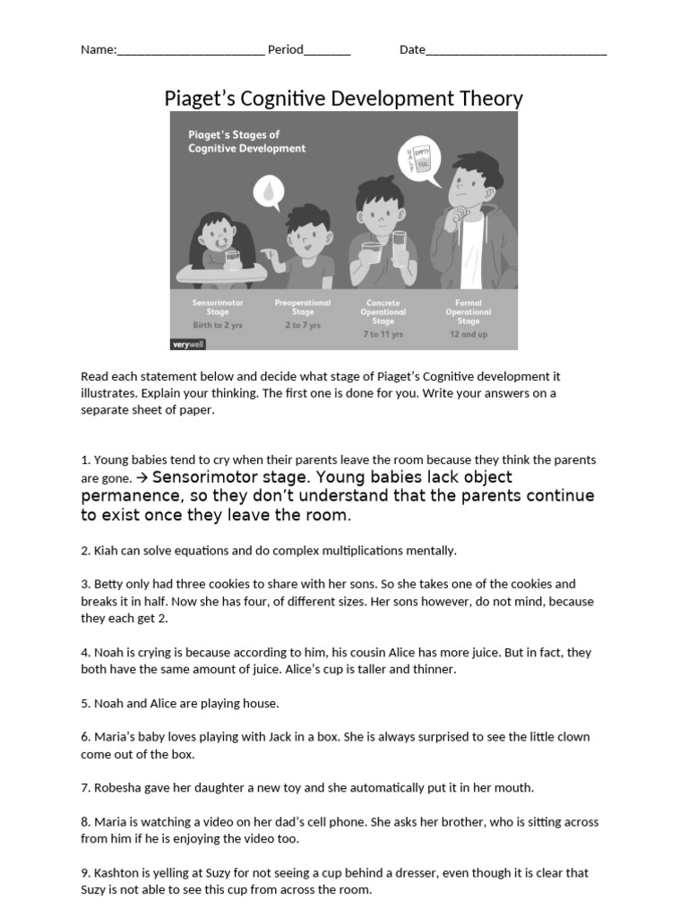 Piagets Cognitive Development Theory 2 | PDF