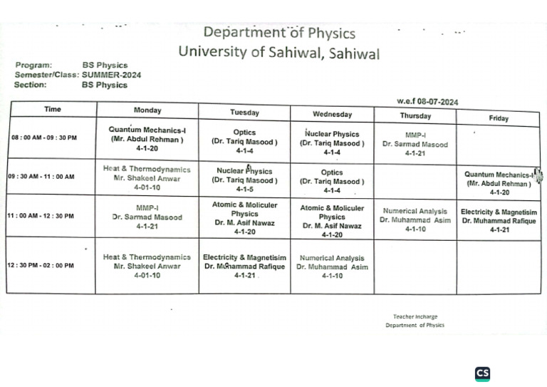 Time table summer 2024 | PDF Time table summer 2024 | PDF