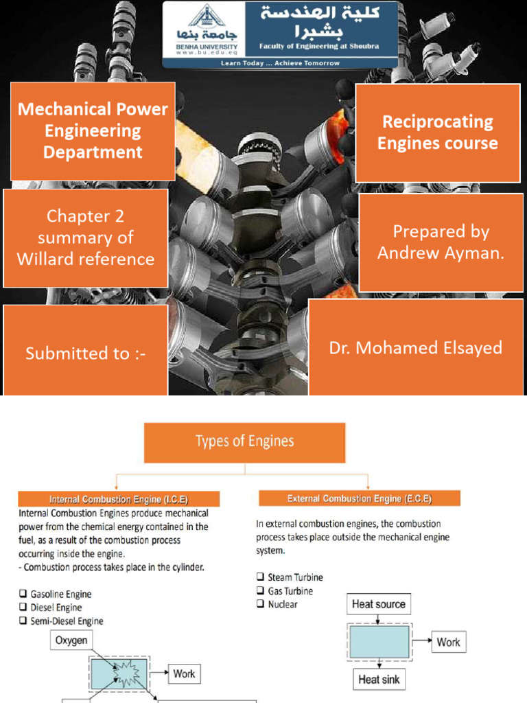 Chapter 2 Summary - Andrew Ayman | PDF | Internal Combustion Engine | Engines