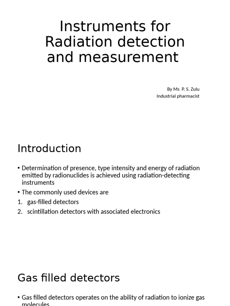 Radiation Detection Instruments Overview | PDF | Radiation | Radioactivity