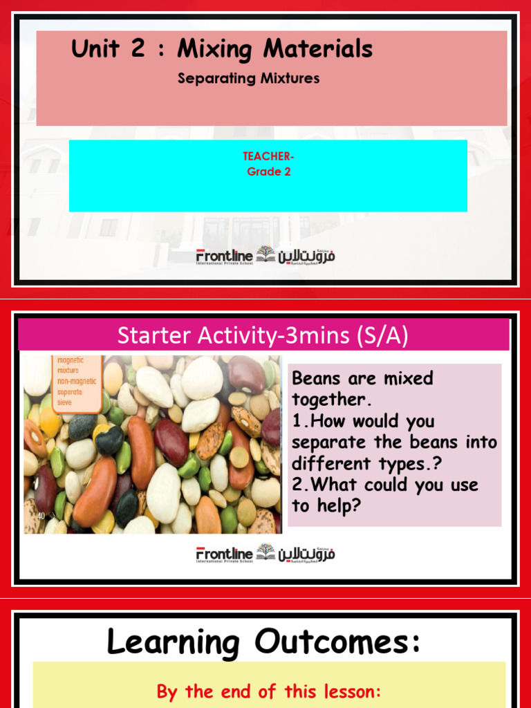 Grade 2 Week 7 PPT - 5 Separating Mixtures | PDF