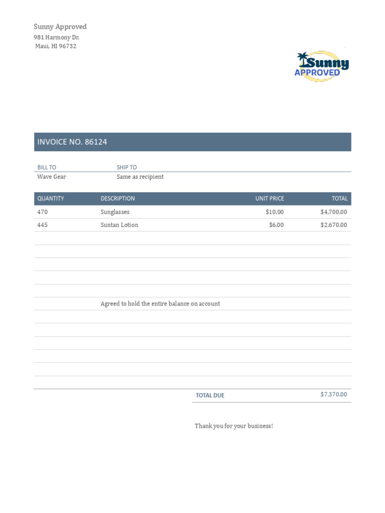 Inventory Invoice | PDF